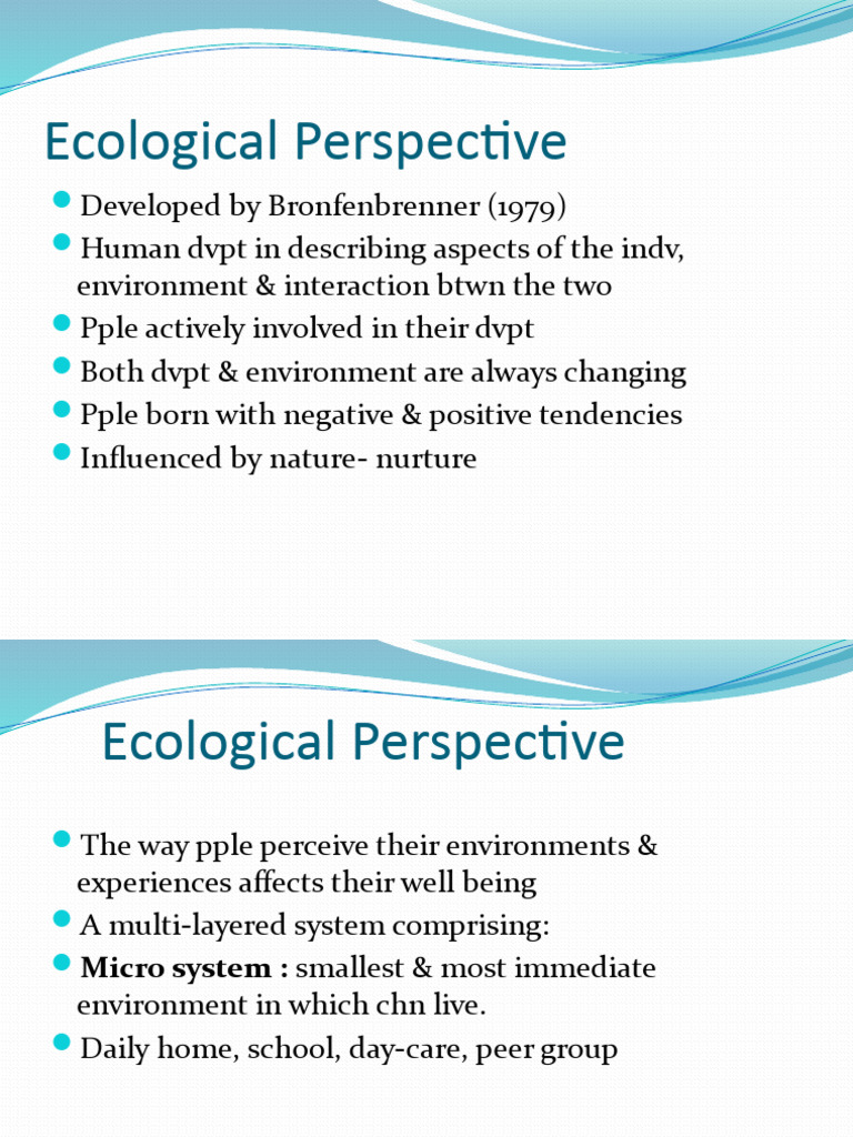 Ecological Perspective | PDF | Ecology | Systems Theory