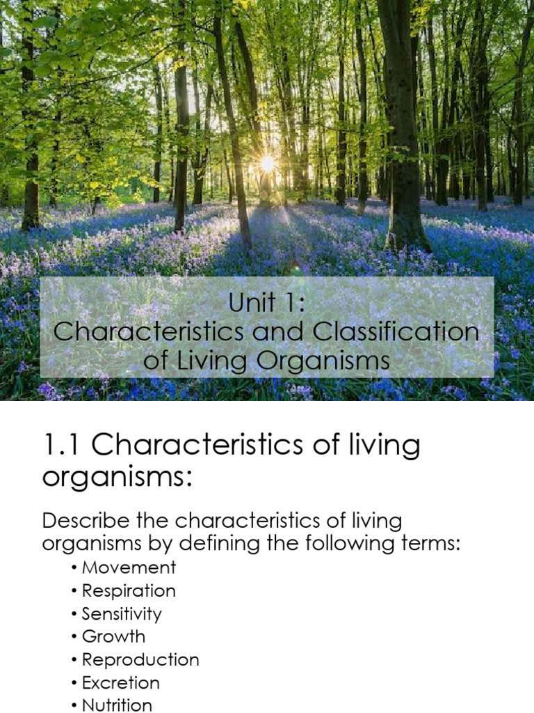 Unit 1: Characteristics and Classification of Living Organisms | PDF | Life | Invertebrate