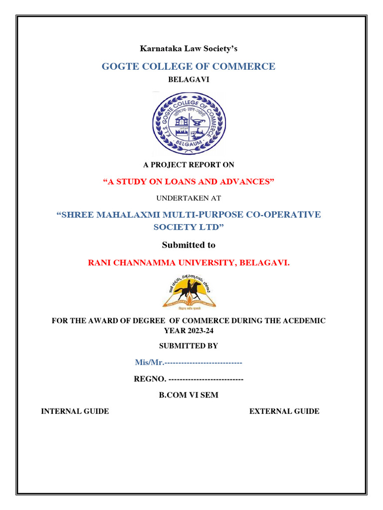 sample project report-1 | PDF | Loans | Banks