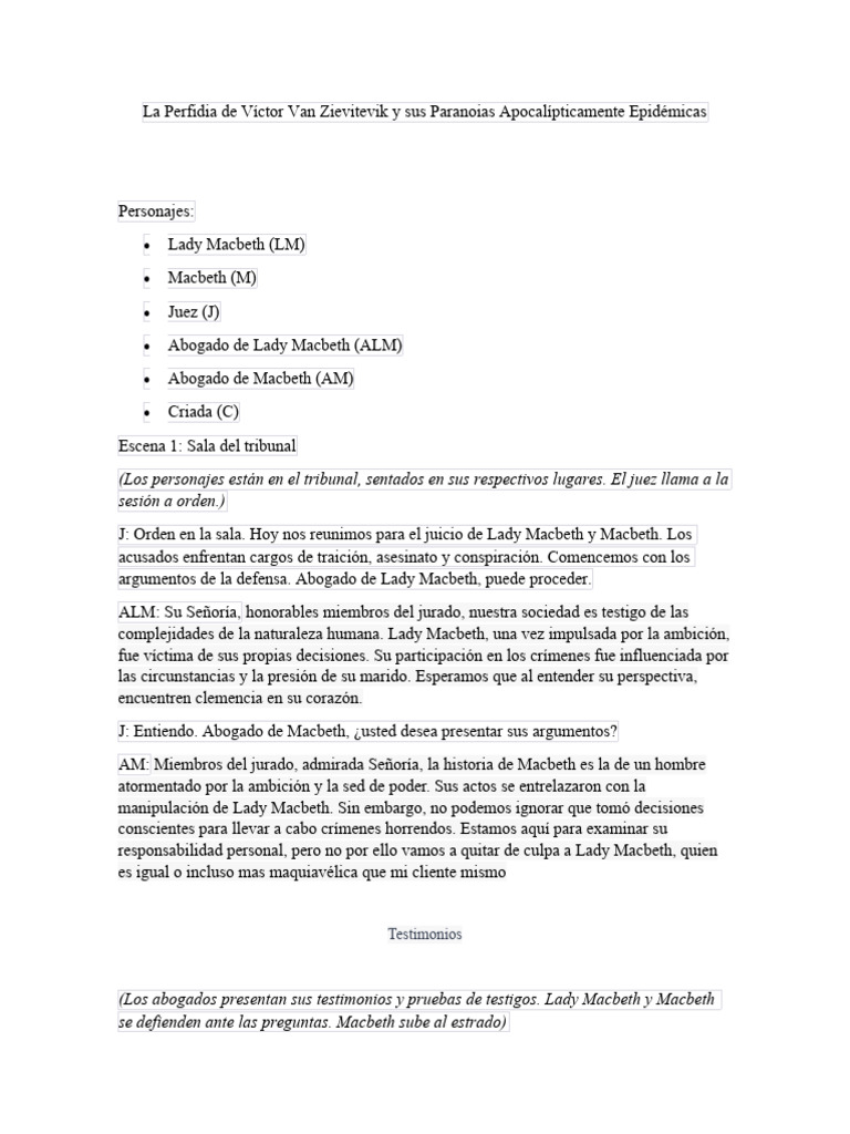 La Perfidia de Víctor Van Zievitevik y Sus Paranoias Apocalípticamente ...