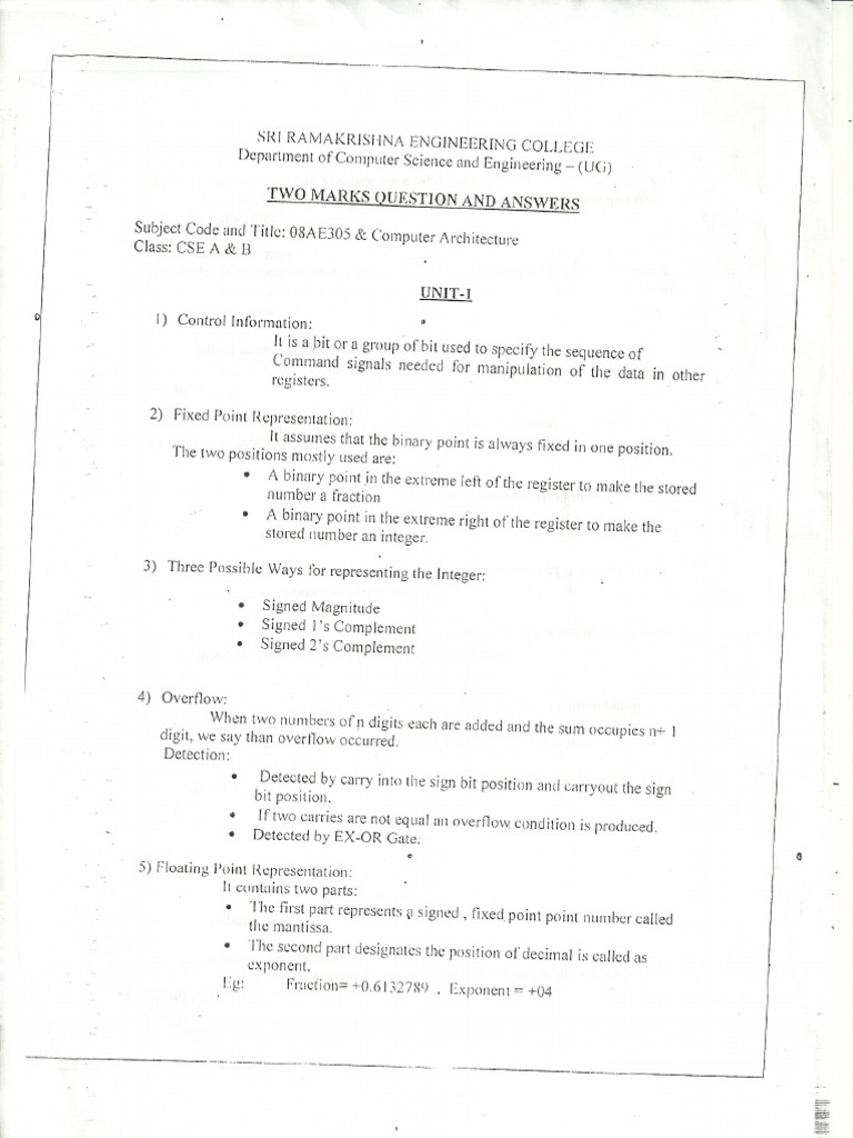 Computer Architecture Questions Collection Pdf