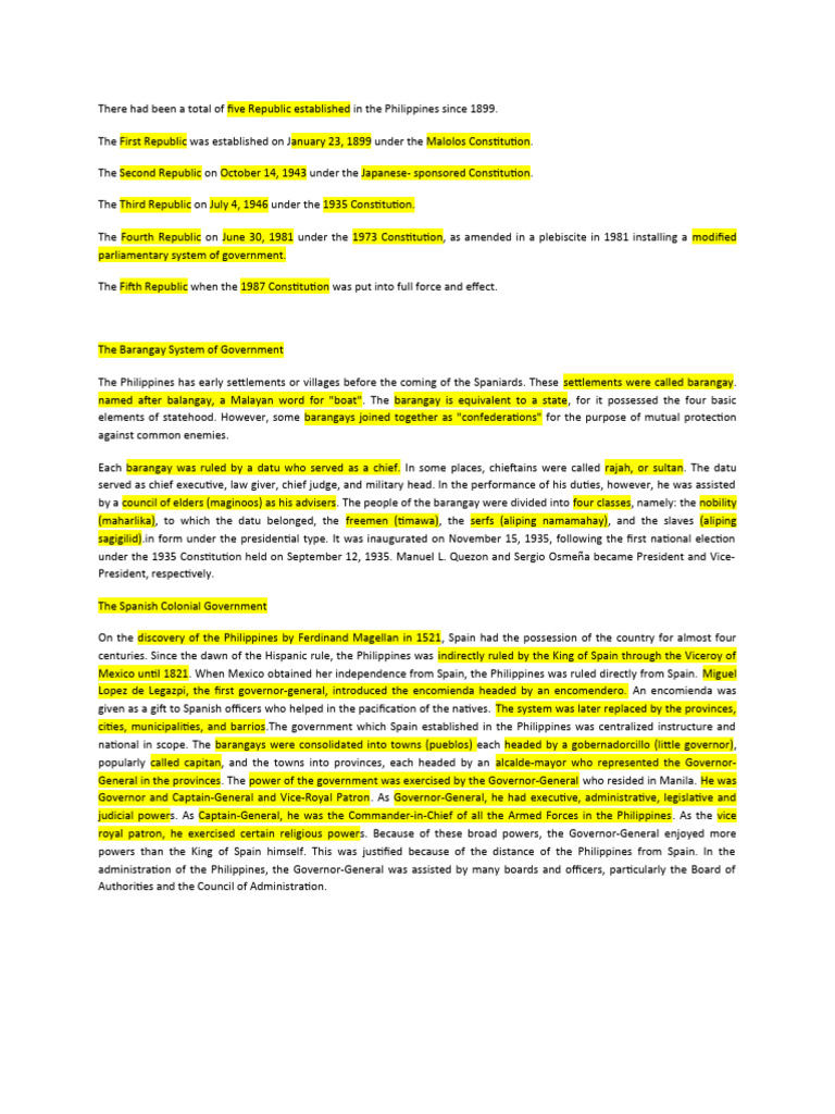 Phil Gov | PDF | President Of The Philippines | World Politics