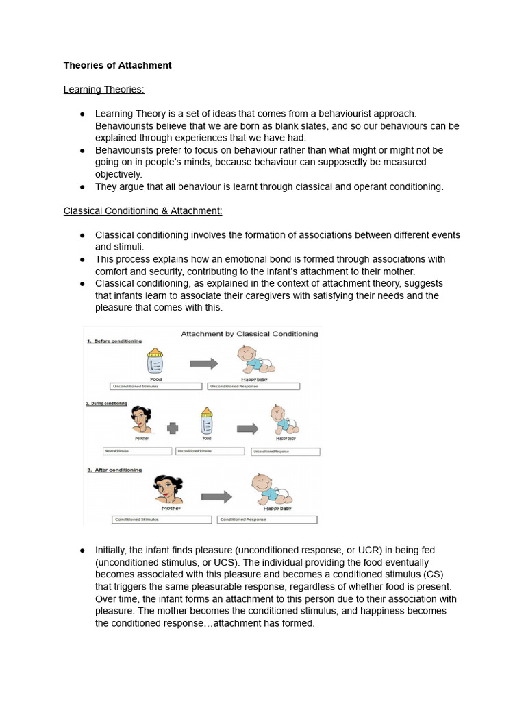 Attachment Theories Explained | PDF | Attachment Theory | Classical Conditioning