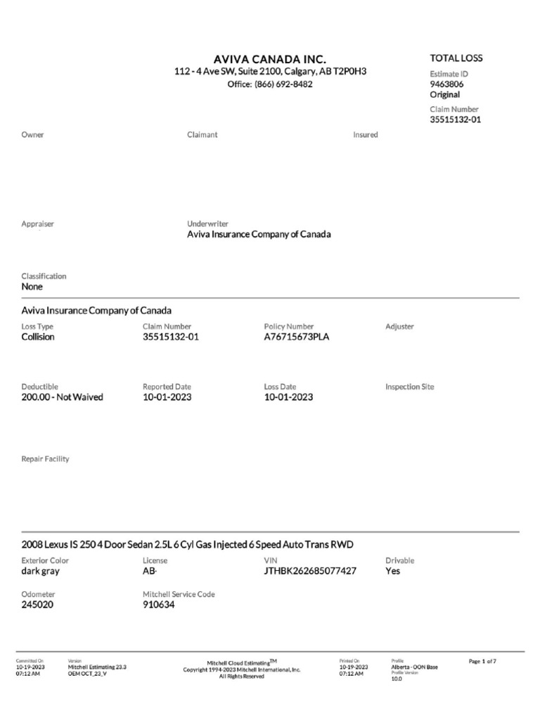 DamageEstimate Stocknumber-50 | PDF