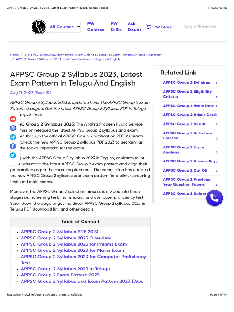 APPSC Group 2 Syllabus 2023 | PDF | Conservation Biology | Fiscal Policy