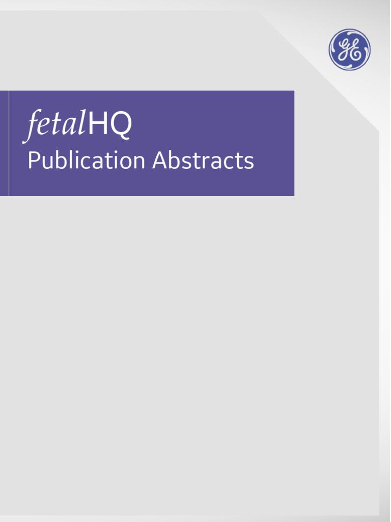 Voluson Fetalhq Abstracts | PDF | Standard Score | Fetus
