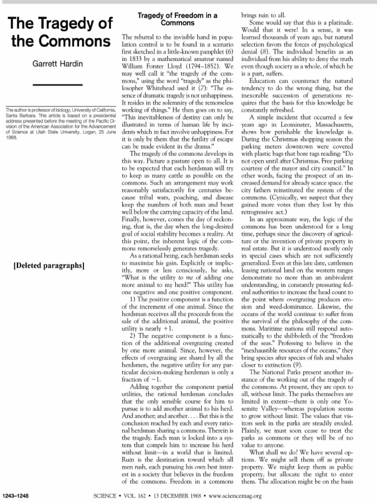 5) Hardin 1968 - Pp. 1244â 1245 | PDF | Water