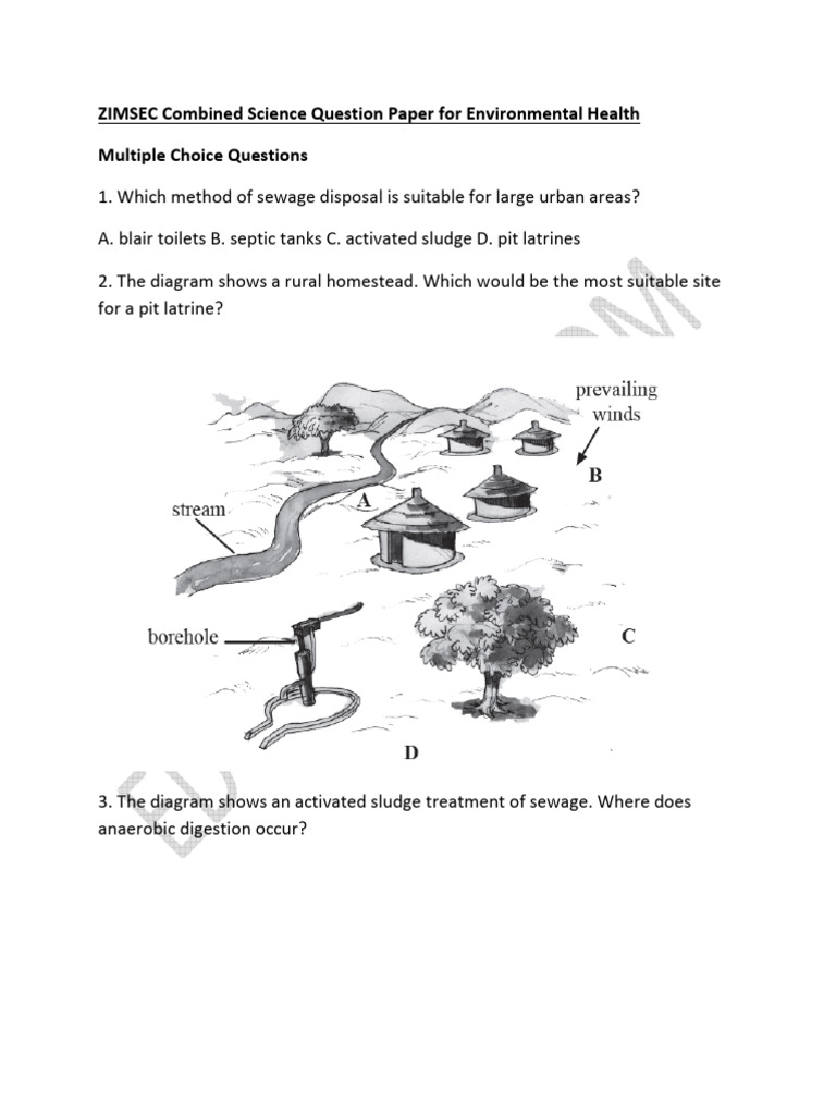 ZIMSEC O Level Combined Science Question Paper For Environmental Health ...