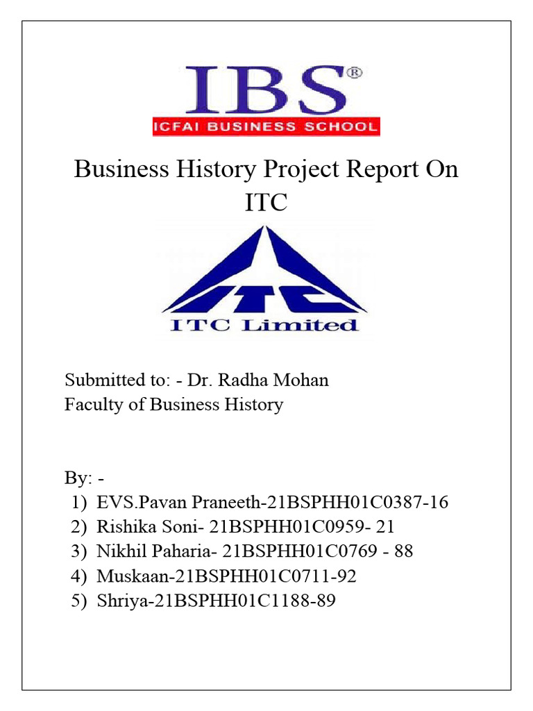 ITC Report Business History | PDF | Brand | Agriculture