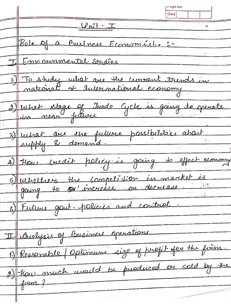 Business Economics Notes | PDF