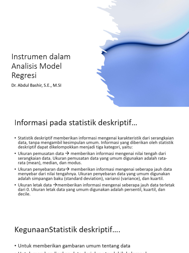 Instrumen Dalam Analisis Model Regresi | PDF