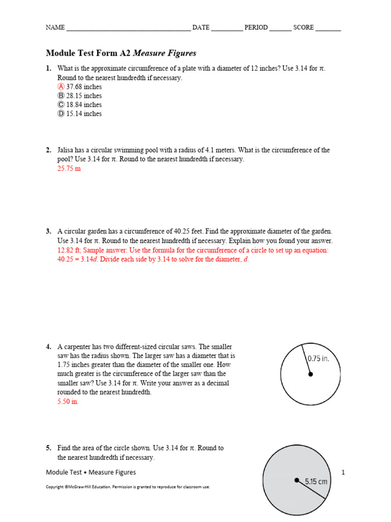 FL_NA_Course+2_Module+9_Test+A2_TE (1) | PDF | Area | Volume