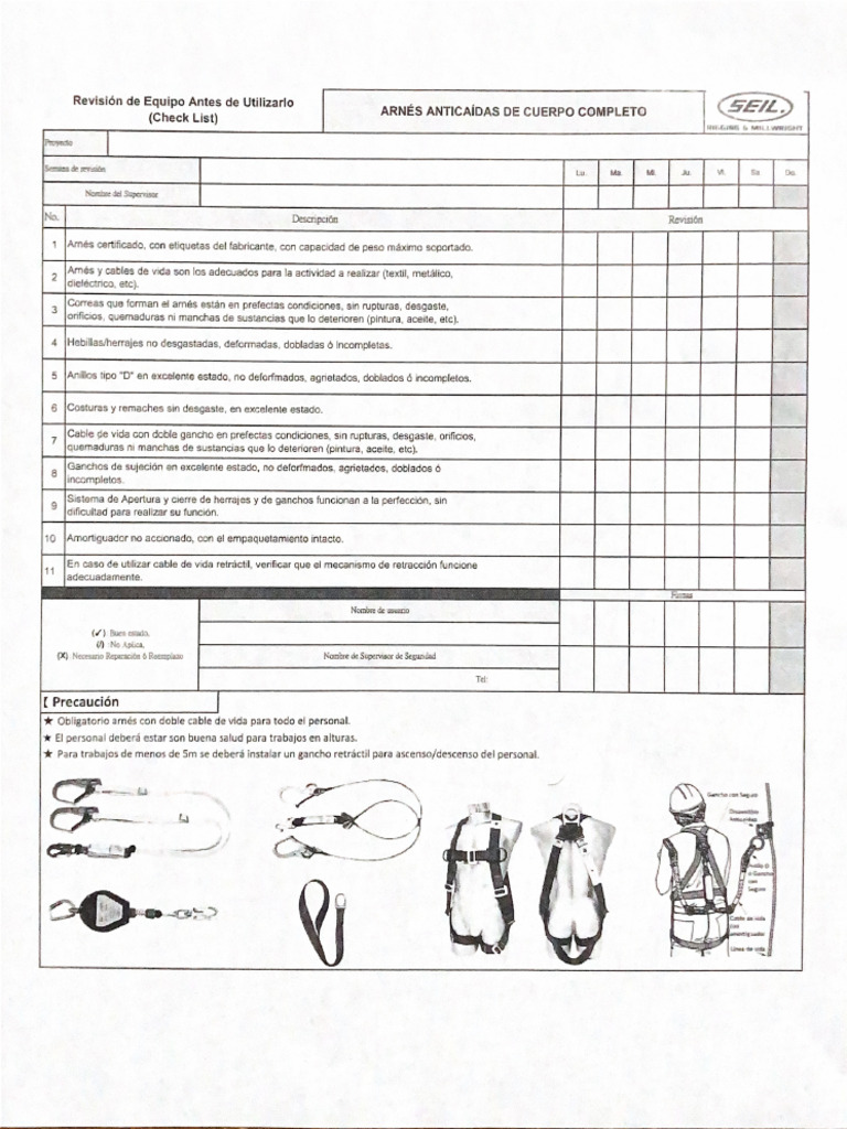Check List-Arnés | PDF