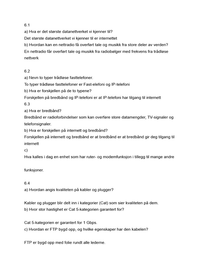 Datanettverk Oppgaver | PDF