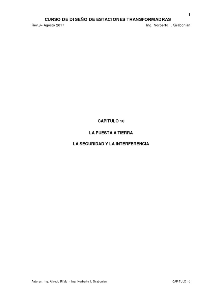 EETT CAPITULO 10 Rev J - Agosto 2017 La Seguridad y La Interferencia La PAT | PDF ...