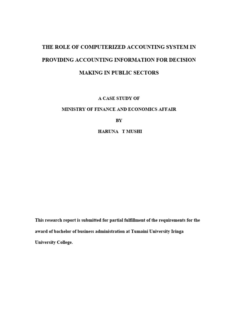 The Role of Computerized Accounting System in Providing Accounting ...