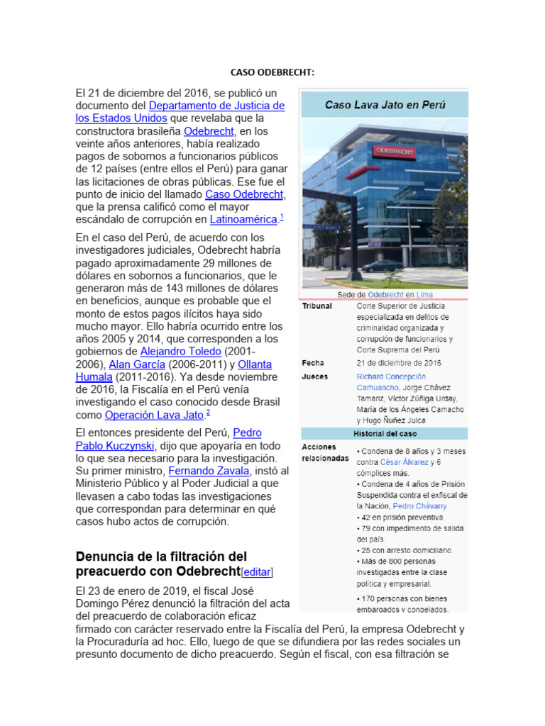 Caso Odebrecht Grupo05 | PDF | América del Sur | Perú