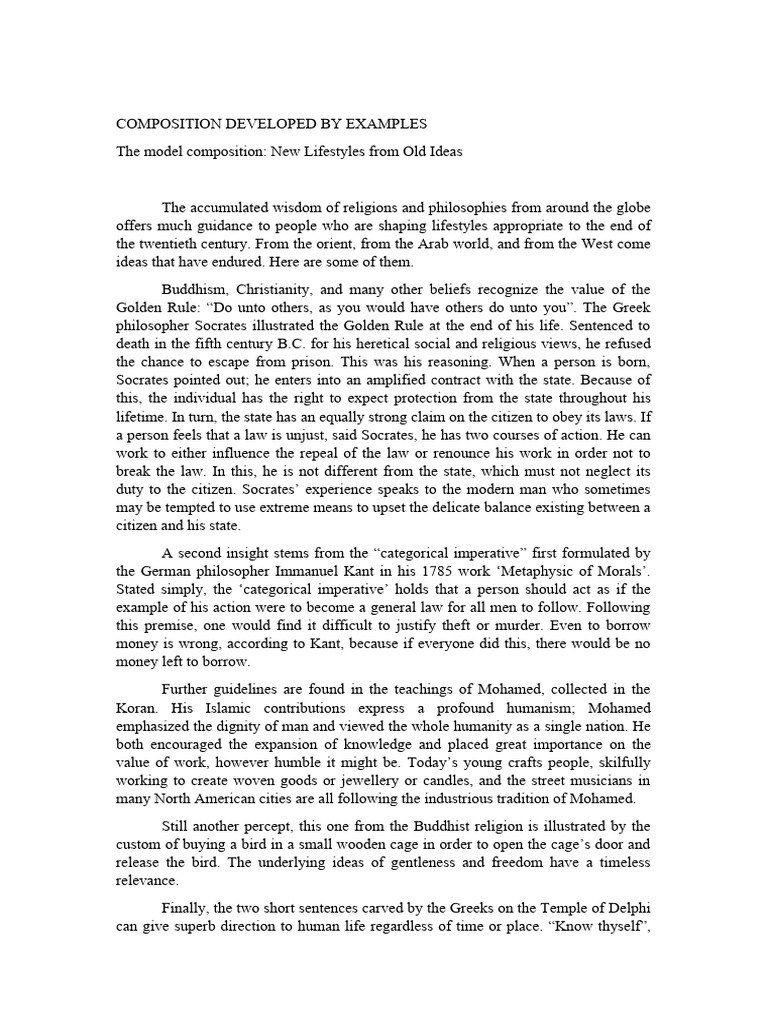 Composition Developed by Examples | PDF | Idea | Essays