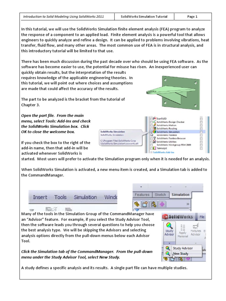 Solidworks Simulation 2011 Tutorial | PDF | Strength Of Materials | Young's Modulus