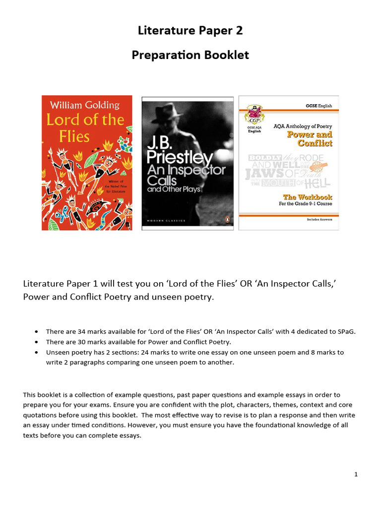 Literature Paper 2 Booklet | PDF | Essays | Happiness