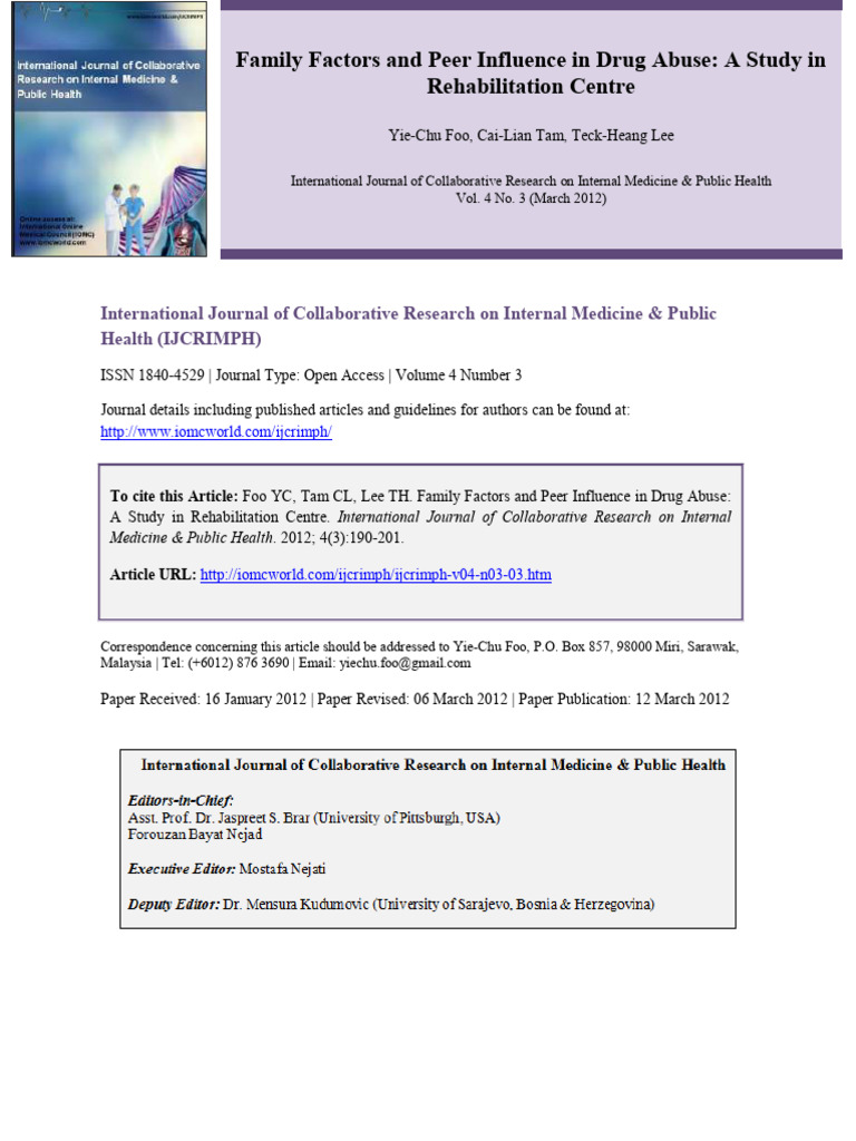 Family Influence On Drug Abuse | PDF | Substance Abuse | Substance Use ...