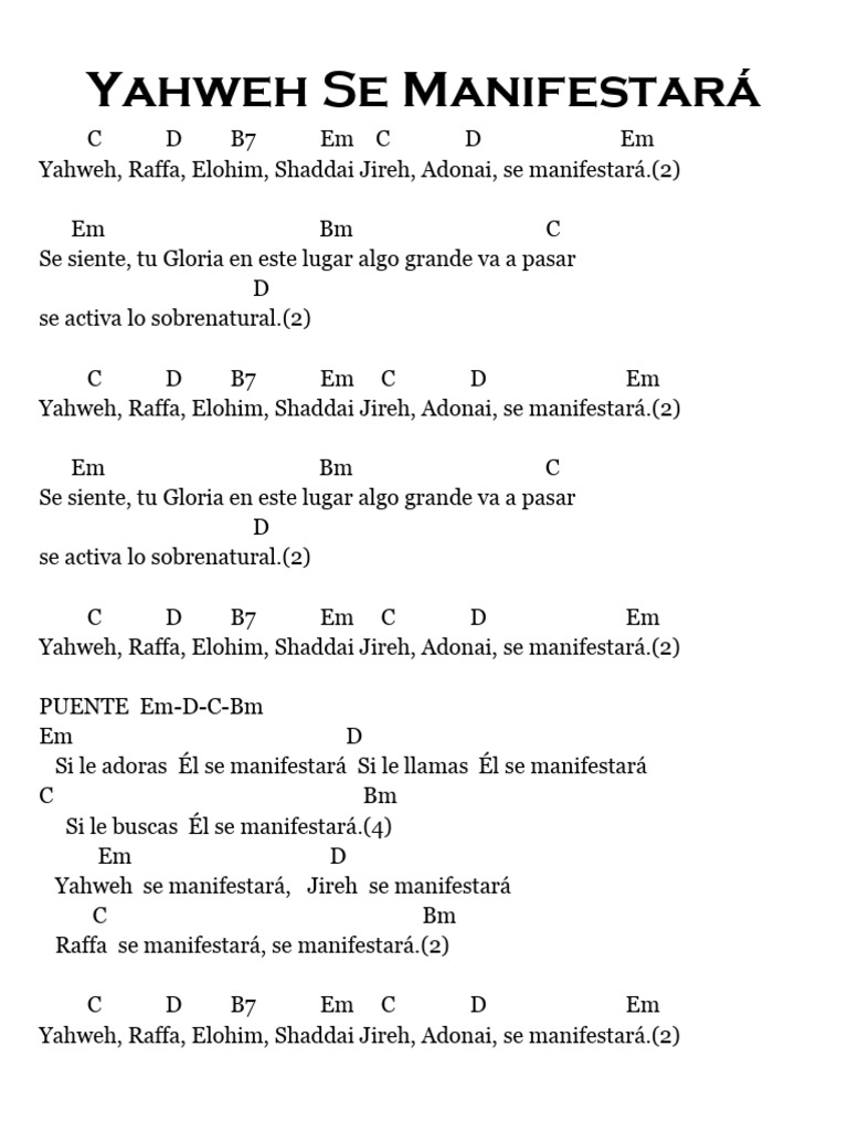 Yahweh Se Manifestara | PDF