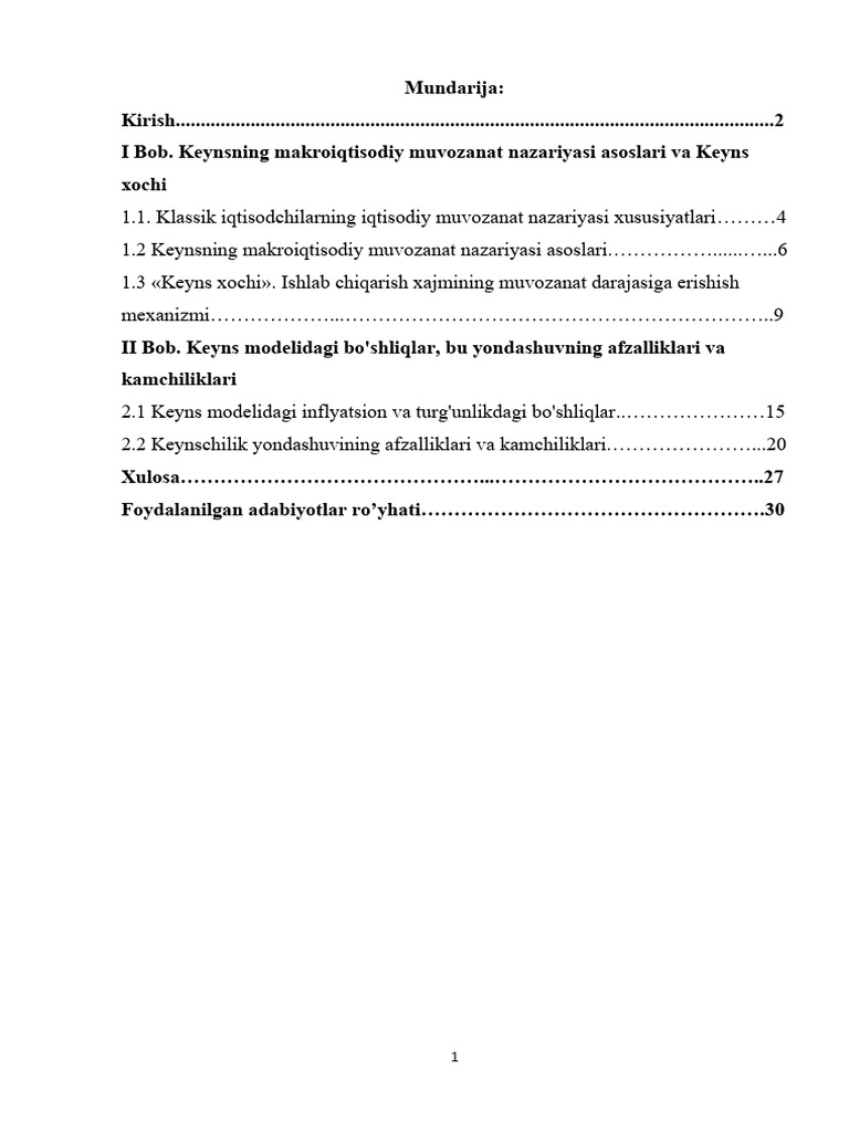 “Keynsning makroiqtisodiy muvozanat modeli” | PDF