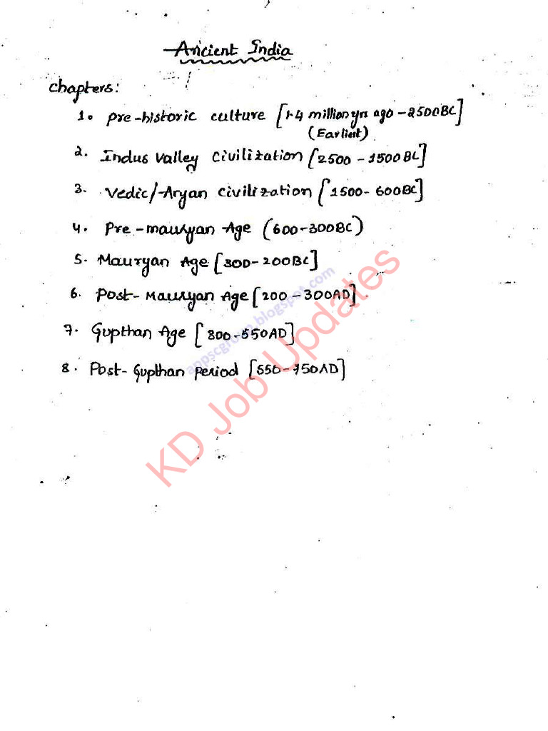 Ancient History Handwritten Notes in English PDF | PDF