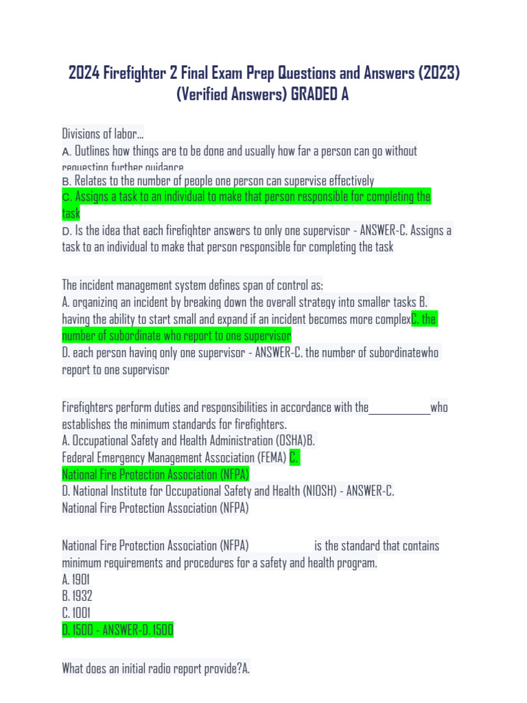 Firefighter 2 Exam Preparation Guide | PDF | Firefighter | Elevator
