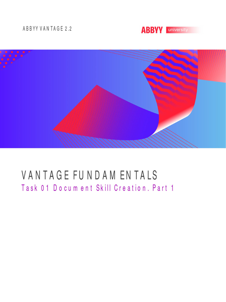 ABBYY Vantage Fundamentals. Task 01. Document Skill Creation Part 1 | PDF | Icon (Computing ...