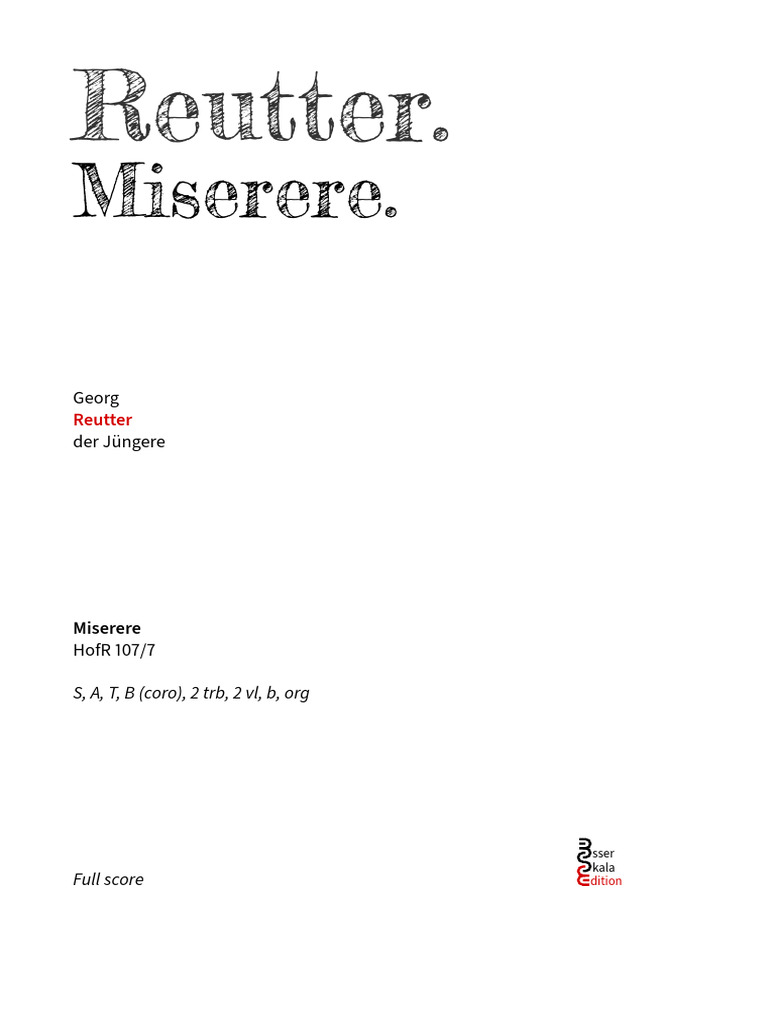Reutter. Miserere | PDF | Musical Compositions