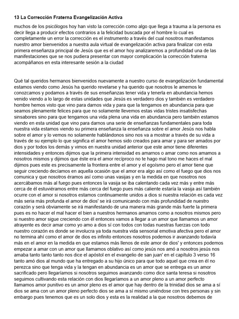 13 Curso Ábreme La Corrección Fraterna Evangelización Activa | PDF ...