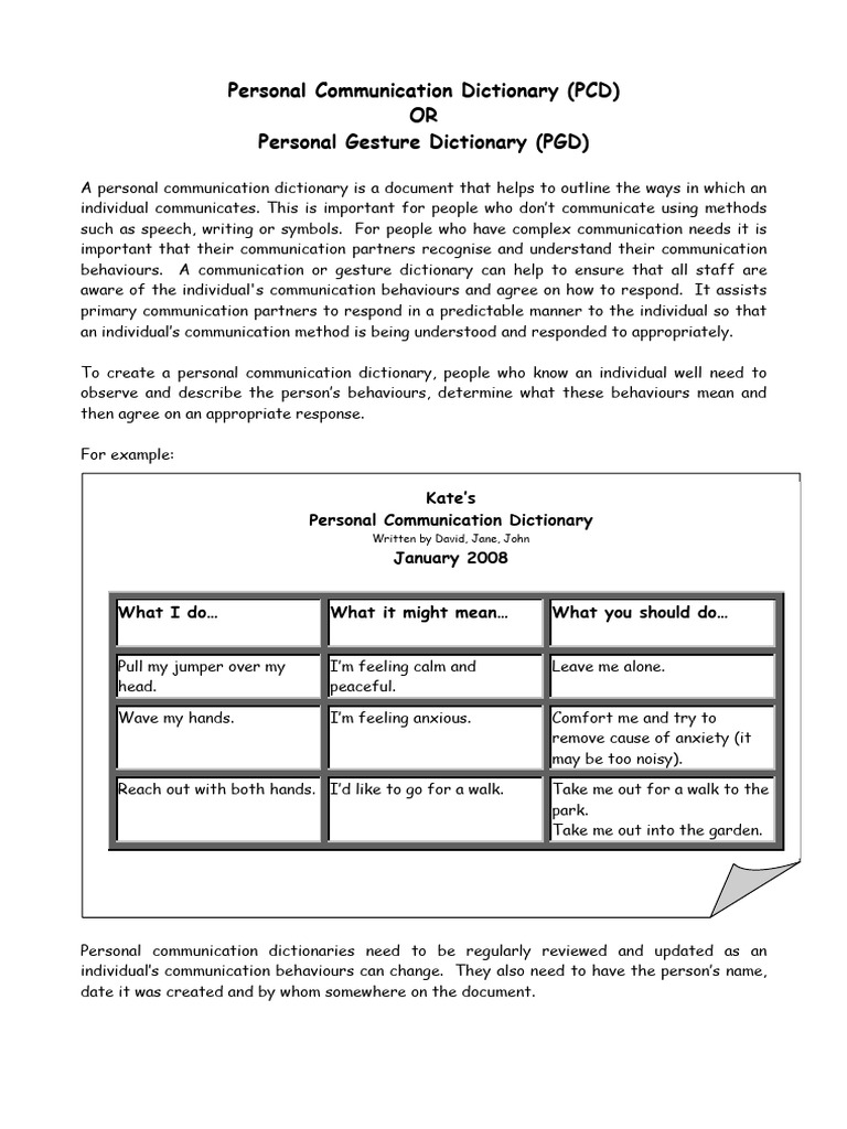 How To Make A Personal Communication Dictionary | PDF | Communication ...
