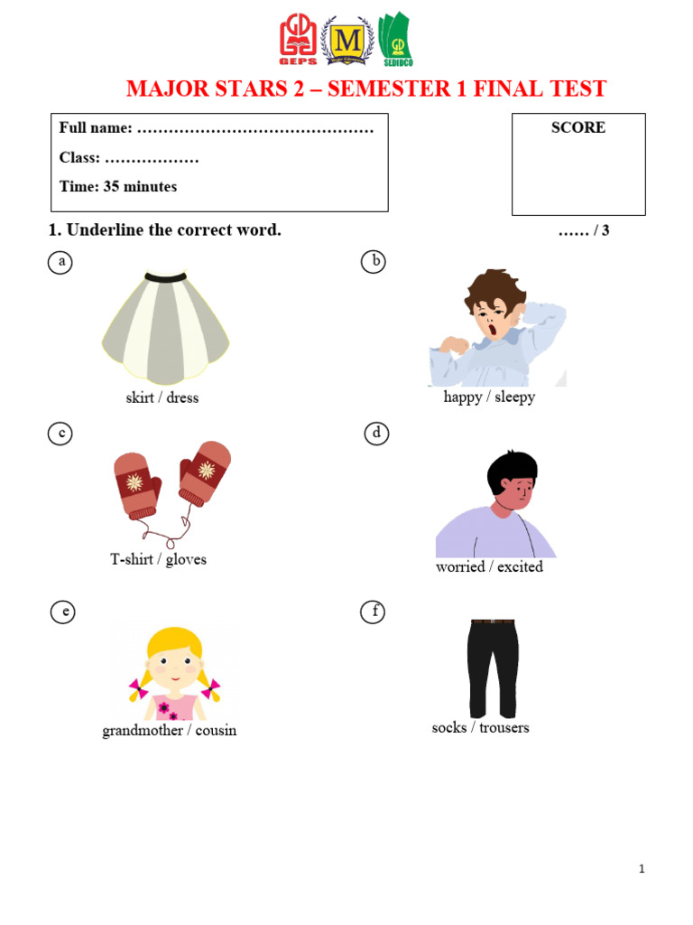 Major Stars Grade 2 - Semester 1 | PDF | Clothing | Fashion