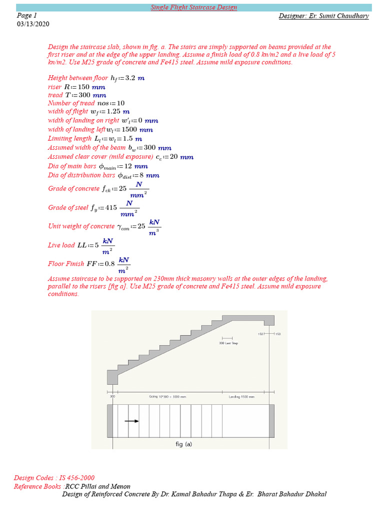 Dog Legged Single Flight Staircase Manual Design | PDF | Stairs | Architectural Elements