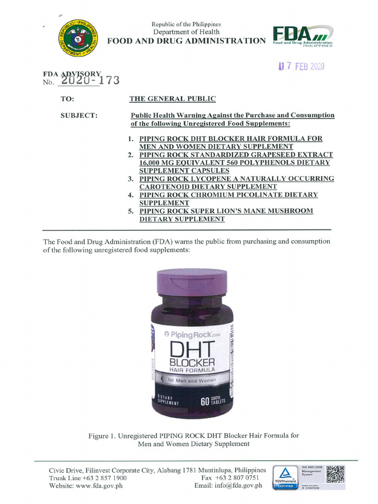 FDA Advisory No.2020 173 | PDF