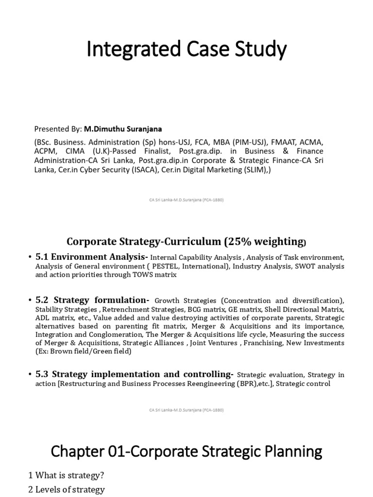 5.integrated Case Study-02 | PDF | Strategic Management | Swot Analysis 5.integrated Case Study-02 | PDF | Strategic Management | Swot Analysis