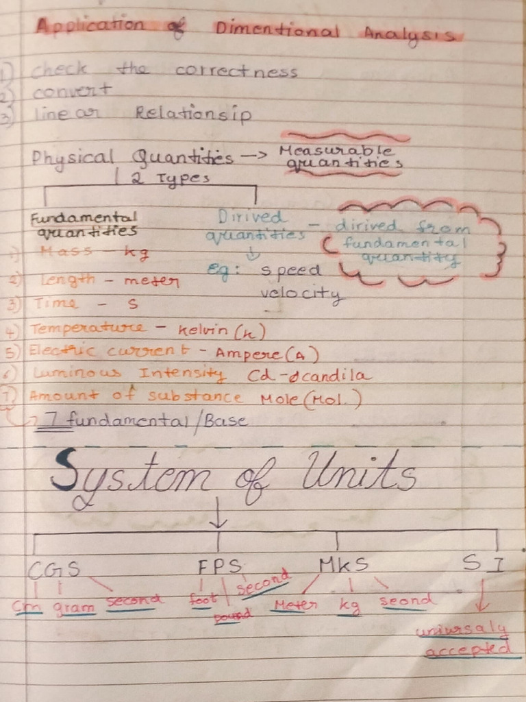 Physics Dimensional Analysis Class 11 Revision Notes | PDF | Quantity ...