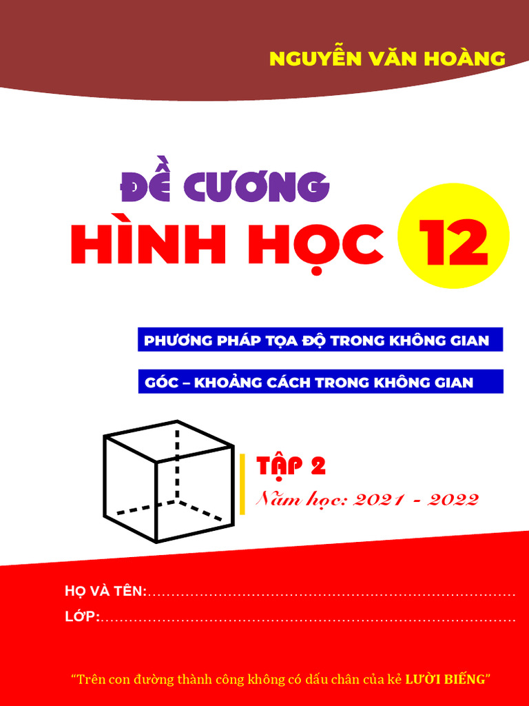 De Cuong Hinh Hoc 12 Hoc Ky 2 Nguyen Van Hoang | PDF