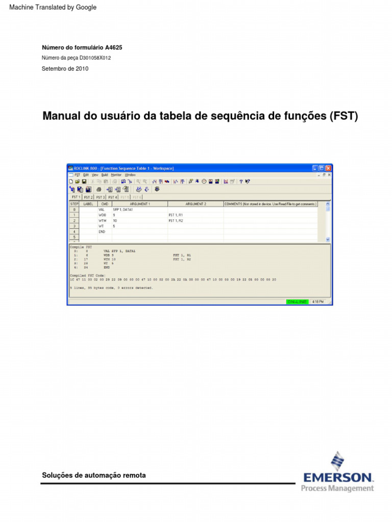 Manual Function Sequence Table User Manual en 133096 Portugues | PDF ...