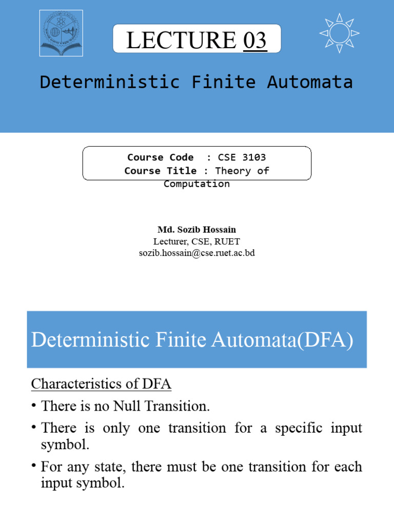 L06 & L07 - Deterministic Finite Automata | Download Free PDF | Numbers | Mathematics
