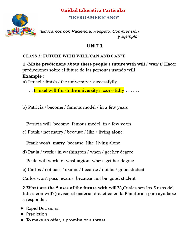 3ro-Class 4-Homework | PDF