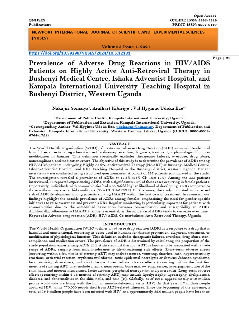 Newport International Journal of Scientific and Experimental Sciences ...