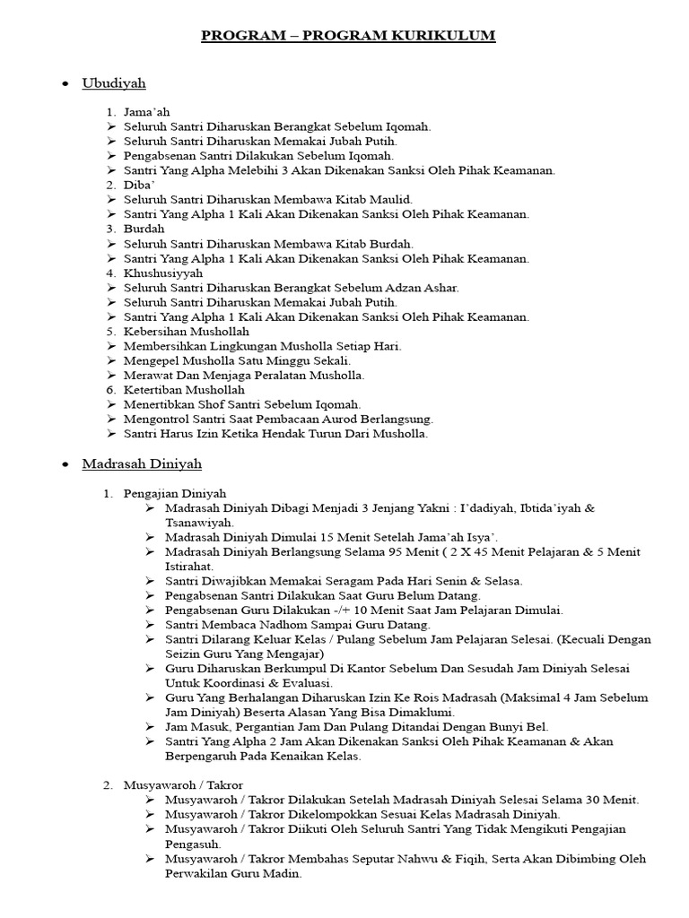 Program Kurikulum | PDF