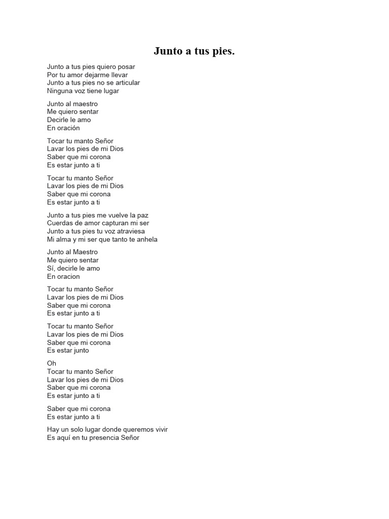 Junto a tus pies - Letra y acordes | PDF