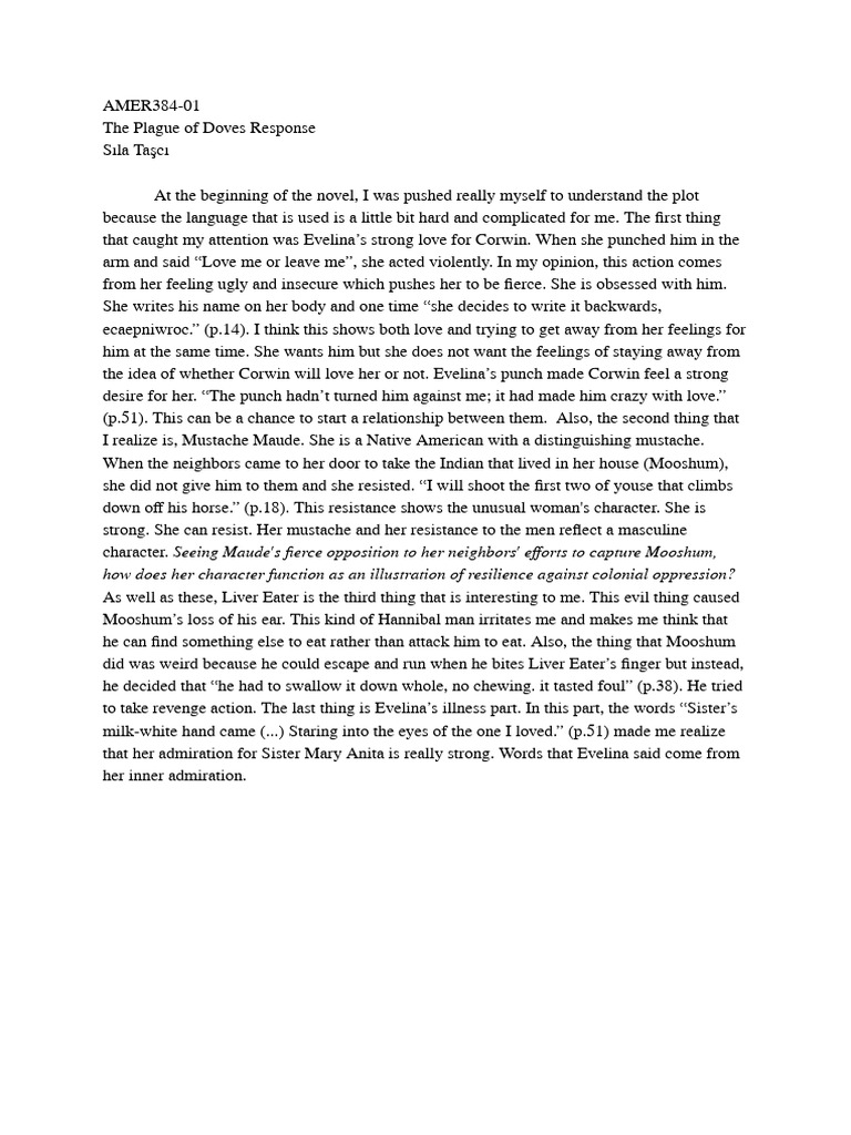 The Plague of Doves Response | PDF | Mystery, Thriller & Crime Fiction