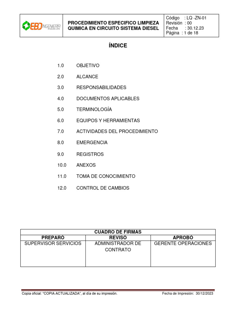 Pe-Lq-Zn-01 Pe LQ Sistema Diesel, Salares Norte, Golds Field | PDF ...