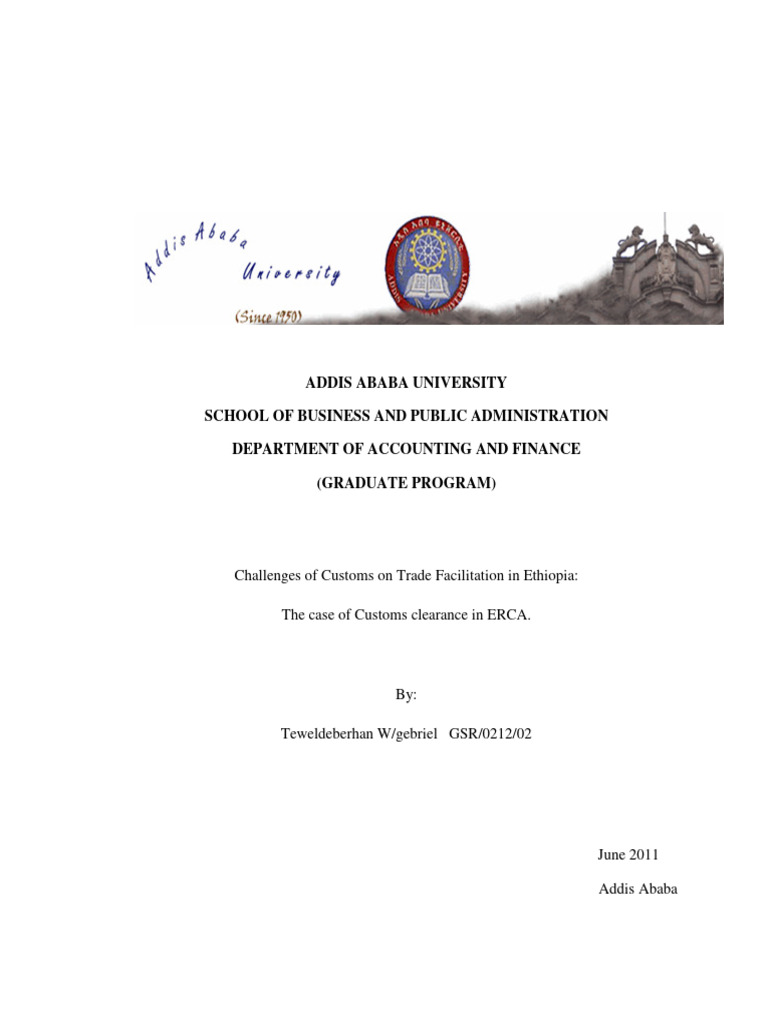 Addis Ababa University School of Business and Public Administration ...