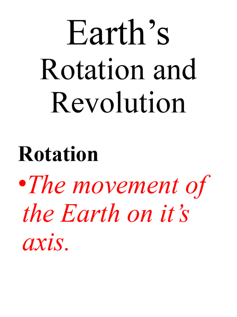 Earth's Rotation & Revolution Basics | PDF | Rotation | Night