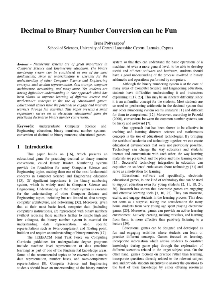 Binary Numbering System | PDF | Computer Science | Educational Technology